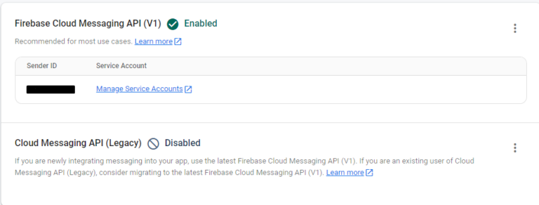 How to enable Cloud Messaging API (Legacy) instead of Firebase Cloud Messaging API (HTTP V1)?